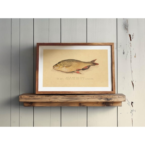 Fishing Quote Lake House Wall Art, Unframed Canvas Size 8x12 - Walmart.com