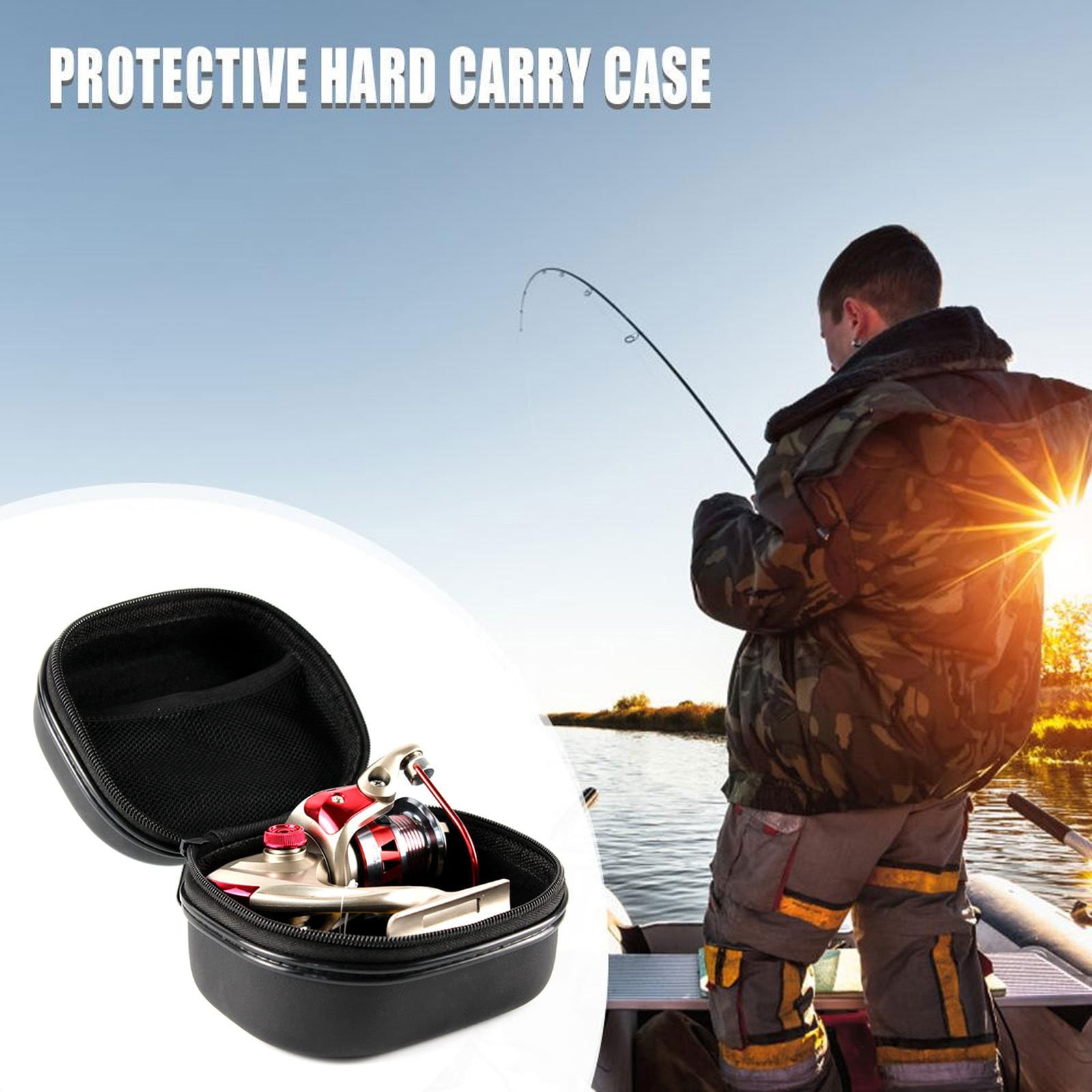 Fishing Reel Bag PU Cover Case Fish Reel Bag Hard Shockproof Cover Case ...