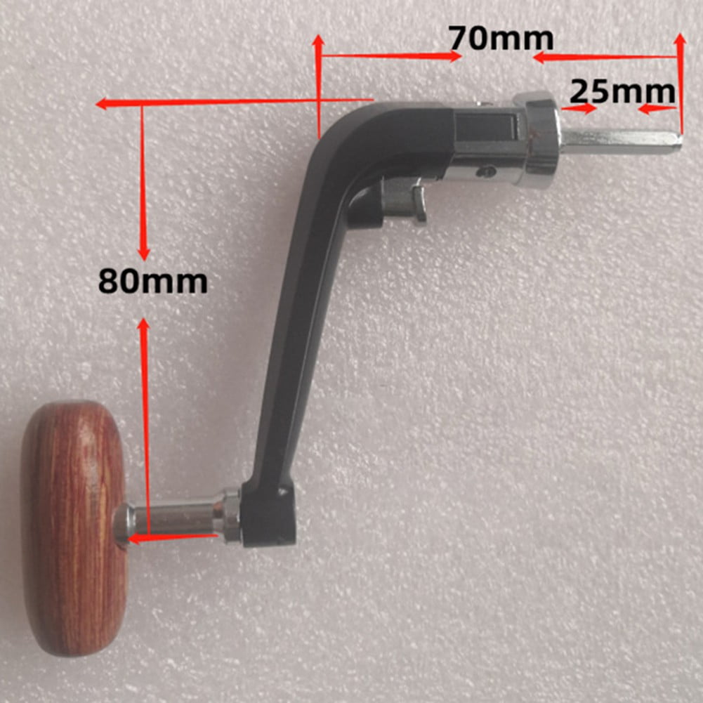 Fishing Reel Handle Folding Rocking Reel Crank With Wooden Knob Fishing ...