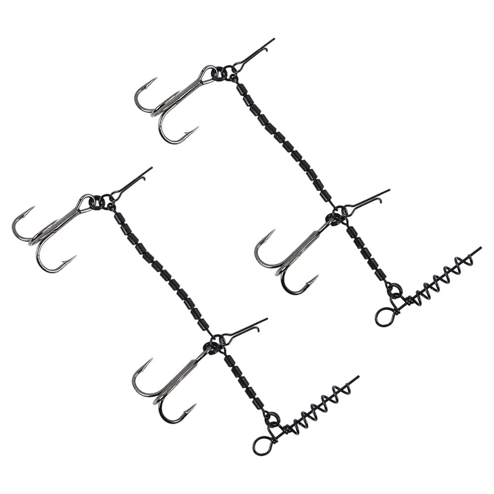 Fishing Rig Hook Corkscrew Barbed Treble Fish Hook Pike Stinger 1/0# - Walmart.com