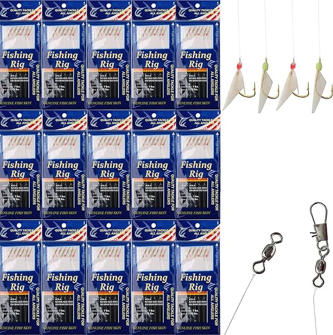 Fishing Rigs Saltwater Bait Lures 15 Packs Surf Fishing Rigs Glow ...