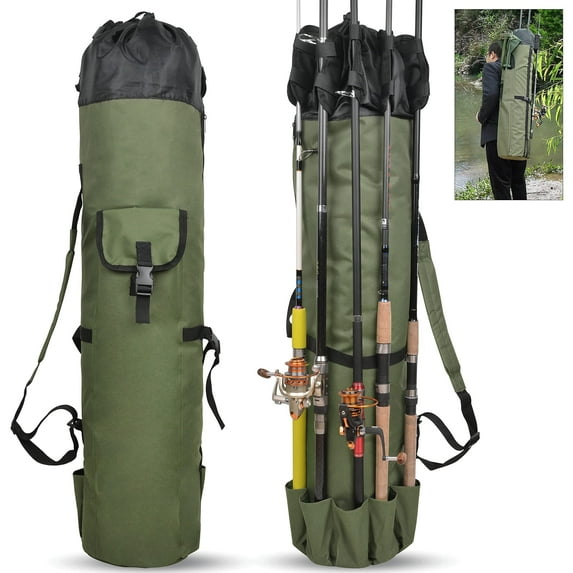 Fishing Rod Bag Pole Holder, Portable Fishing Rod Case Carrier Canvas ...