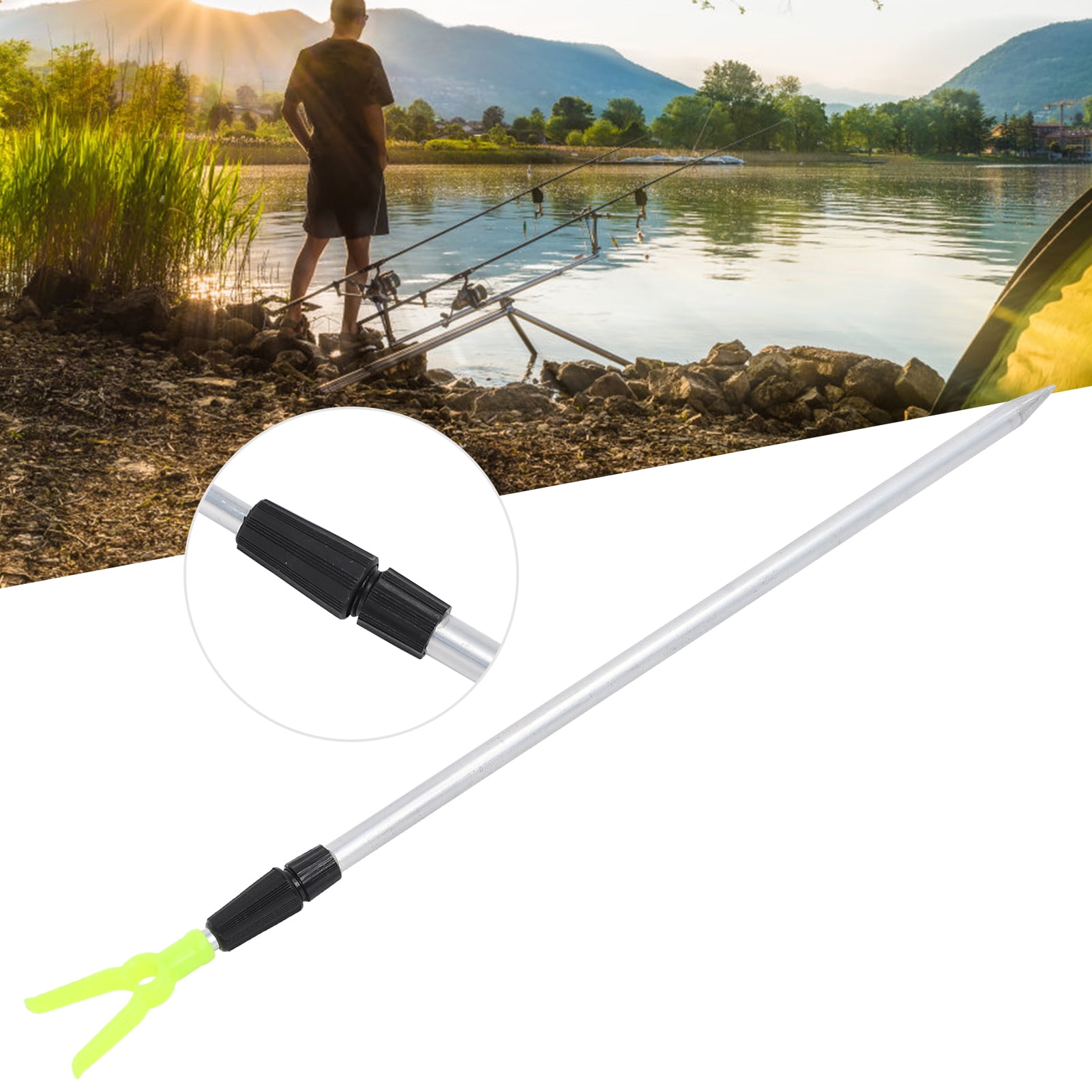 Fishing Rod Bracket Stretchable Aluminum Portable Fish Pole Ground ...