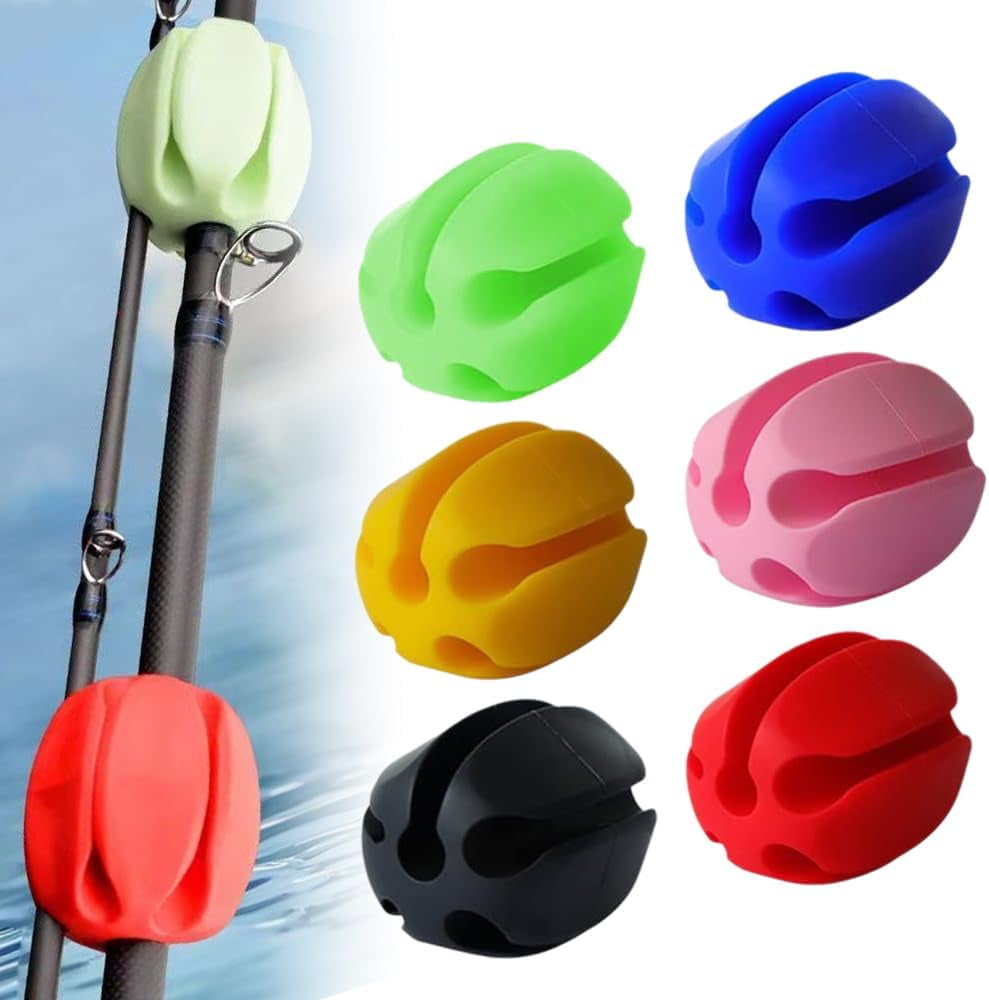 Fishing Rod Bundler Holder, Fishing Rod Hook Keeper, 6Pcs Silicone ...