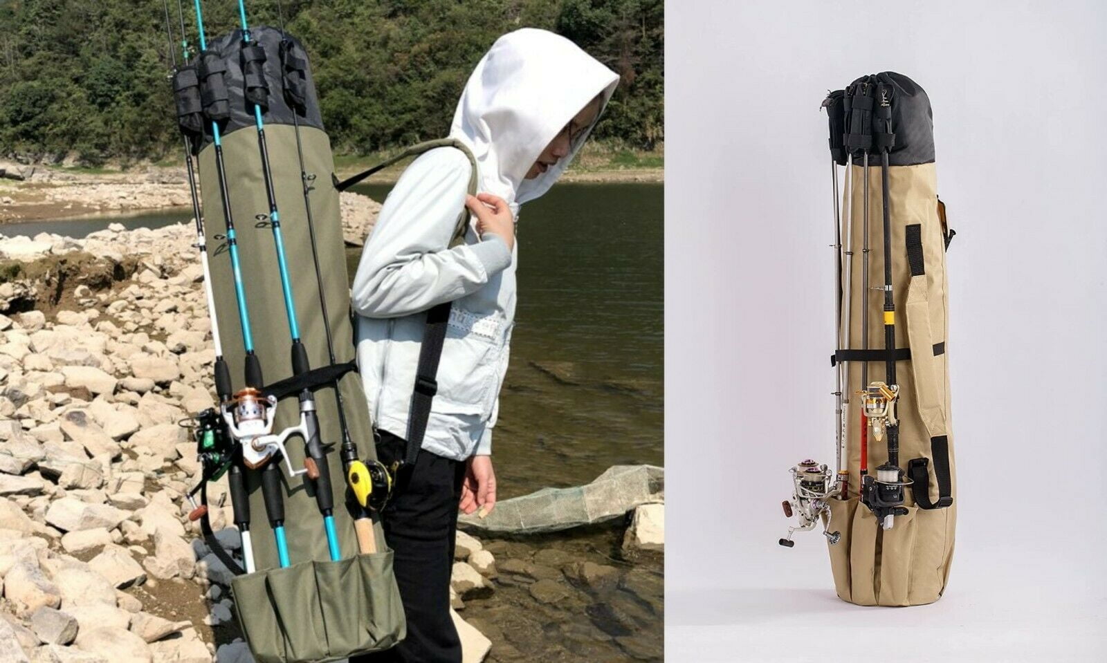 Fishing Rod Canvas Case & camping; Fishing Rod Bag & Fishing Rod ...