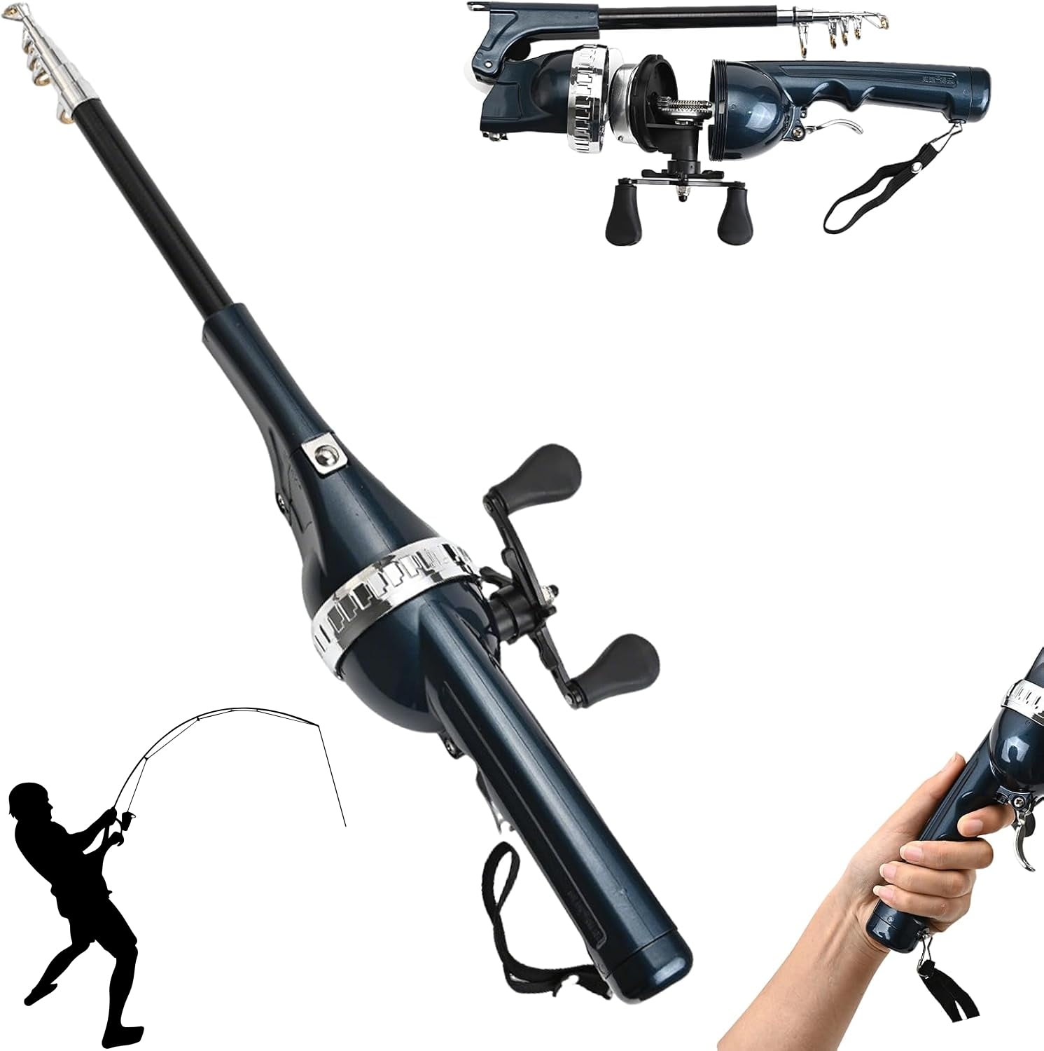 Fishing Rod, Collapsible Folding Pole, Portable Pocket Combo Pole ...