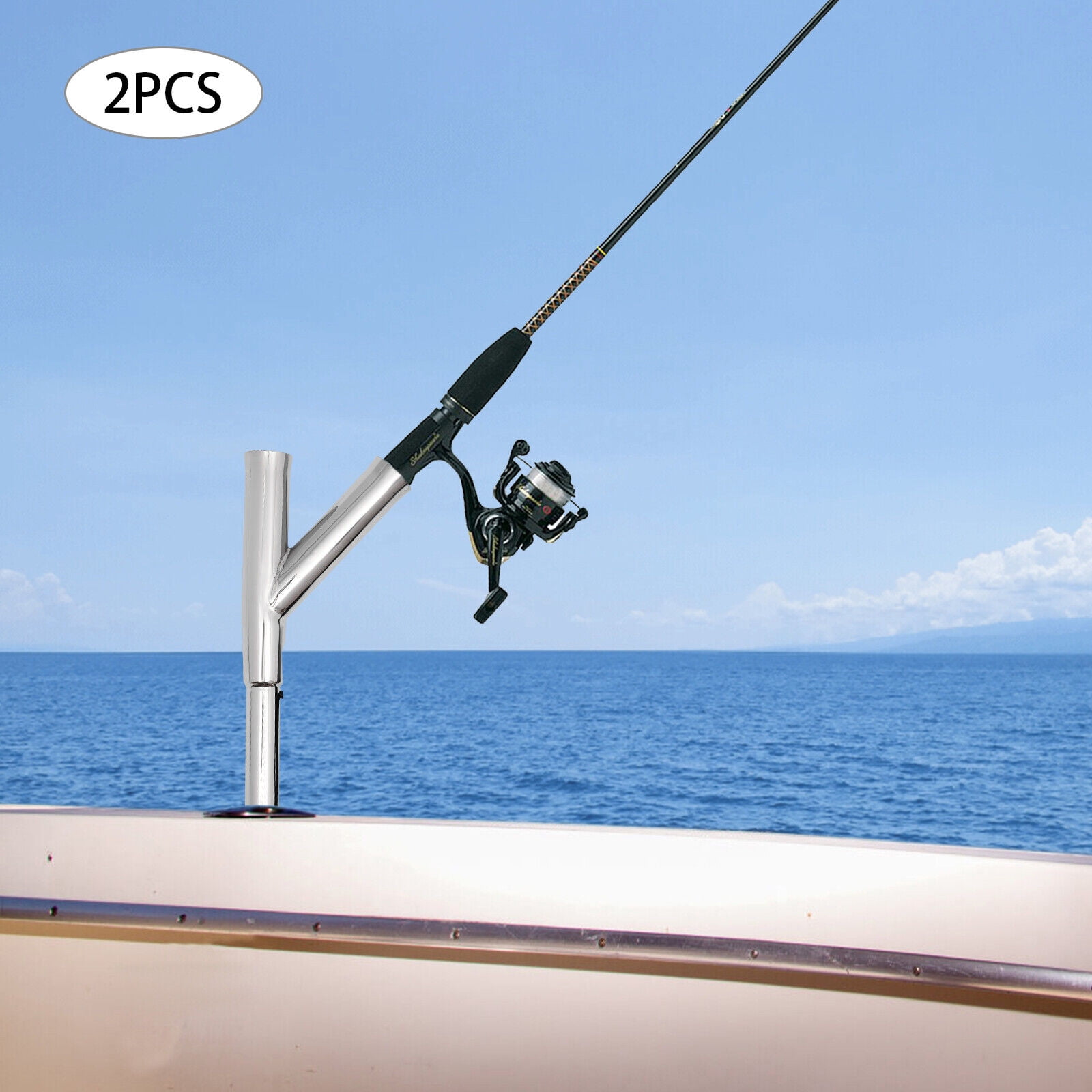 Fishing Rod Holder 2 Pieces Kit 304 Stainless Steel Rod Holder for Boat ...