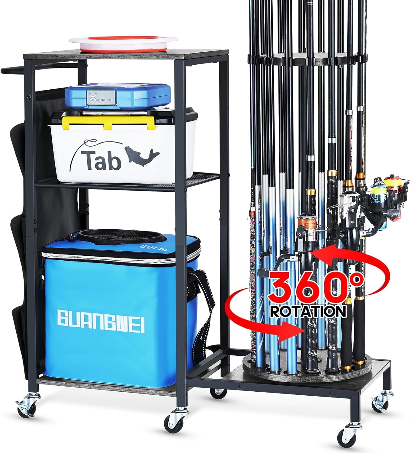 Fishing Rod Holder Garage - 360 Degree Rotating Fishing Pole Holders ...