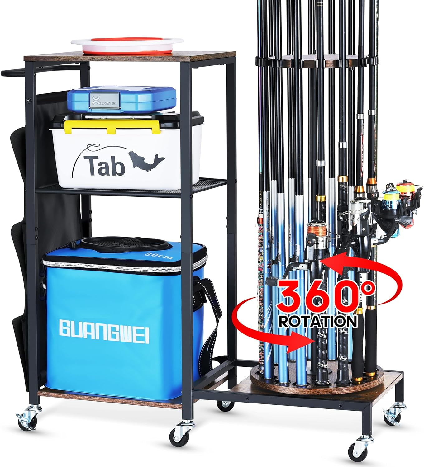 Fishing Rod Holder Garage - 360 Degree Rotating Fishing Pole Holders ...