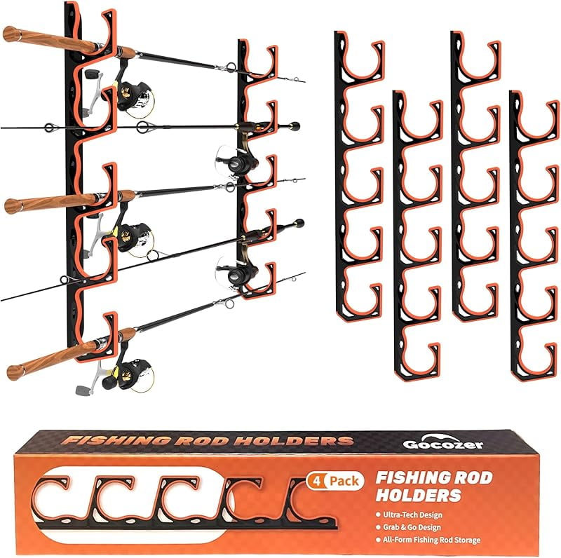 Fishing Rod Holder for Garage, H5 Wall or Ceiling Mounted Fishing Pole ...
