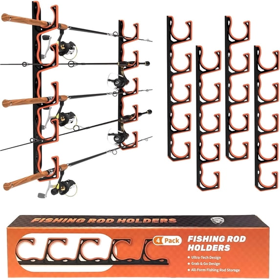 Fishing Rod Holder for Garage, H5 Wall or Ceiling Mounted Fishing Pole ...