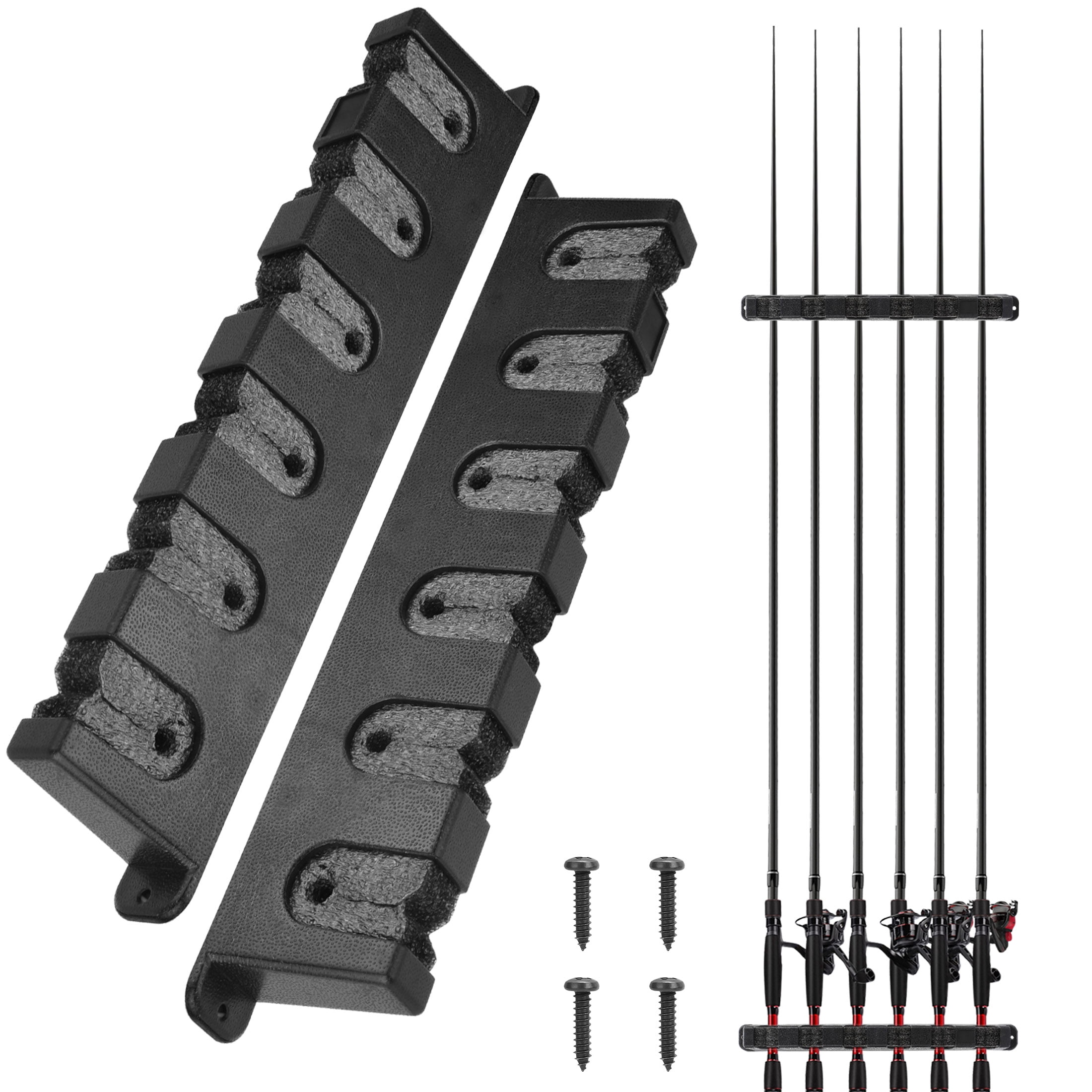 Fishing Rod Holder, TSV Wall Horizontal Mounted Fishing Rod Rack for ...