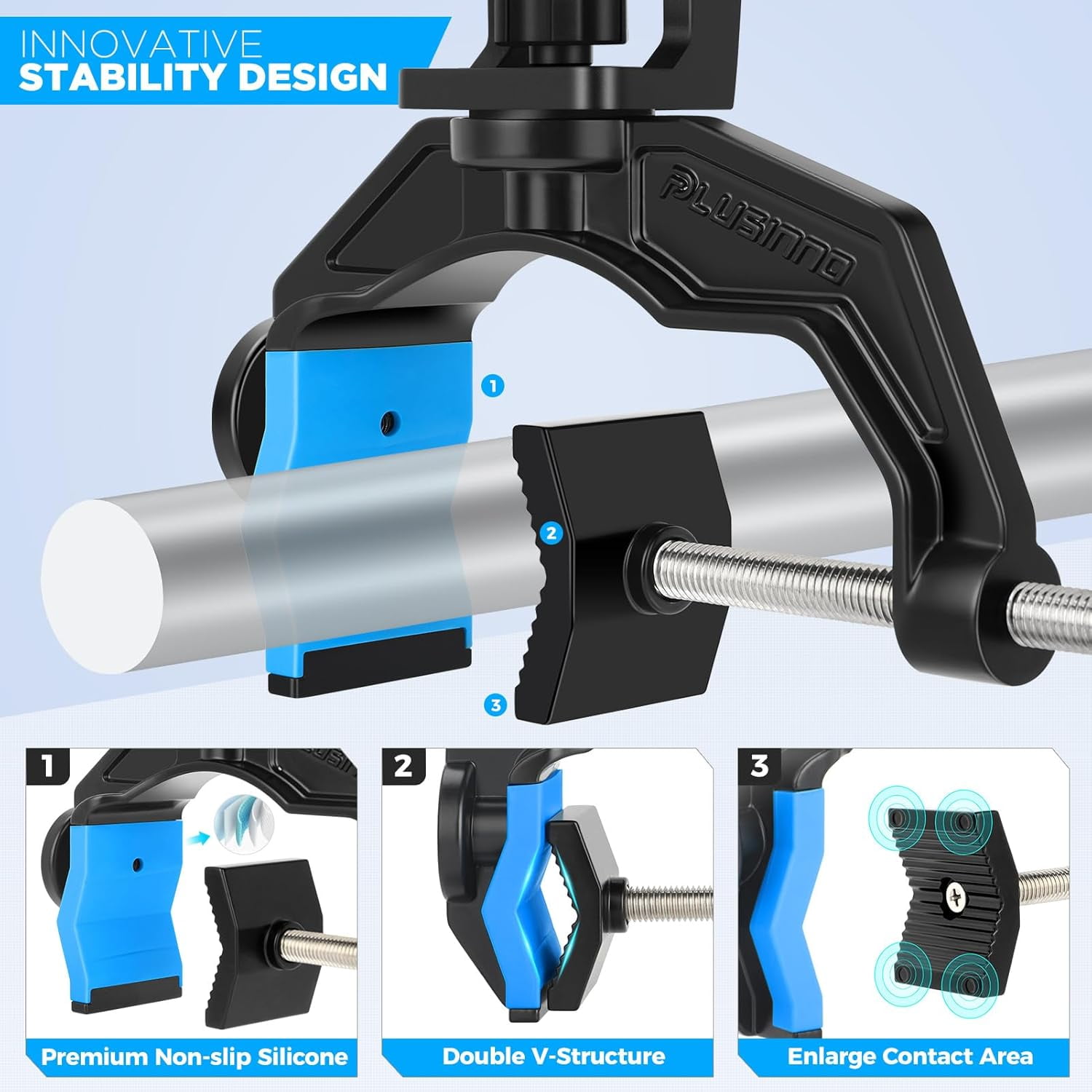 Fishing Rod Holder for Boat, Dual-V Shaped Design, Expandable Clamp ...