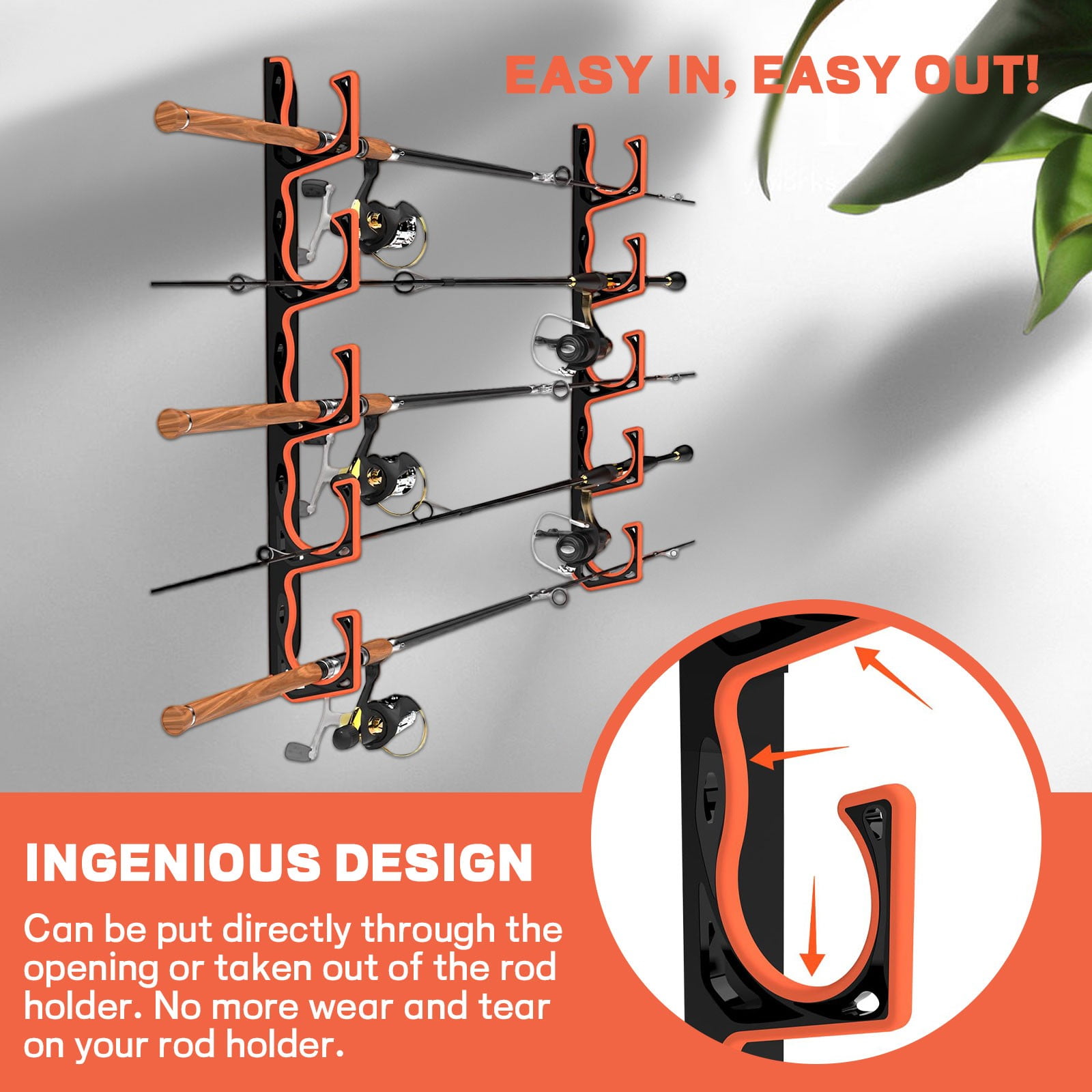 Fishing Rod Holders, Fishing Pole Holders for Garage, Wall or Ceiling ...