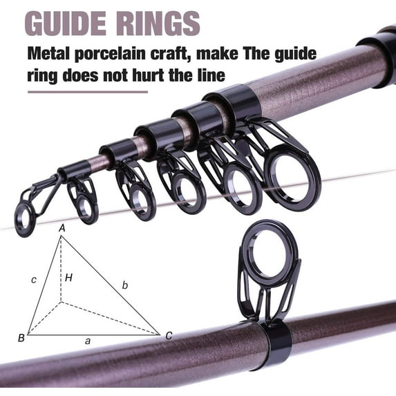 Fishing Rod Reel Combinations, 24 Ton Carbon Fiber, Portable Telescopic ...