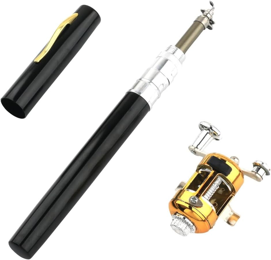 Fishing Rod Reel Combo Set, Metal Pocket Pen Fishing Rod Pole Reel ...