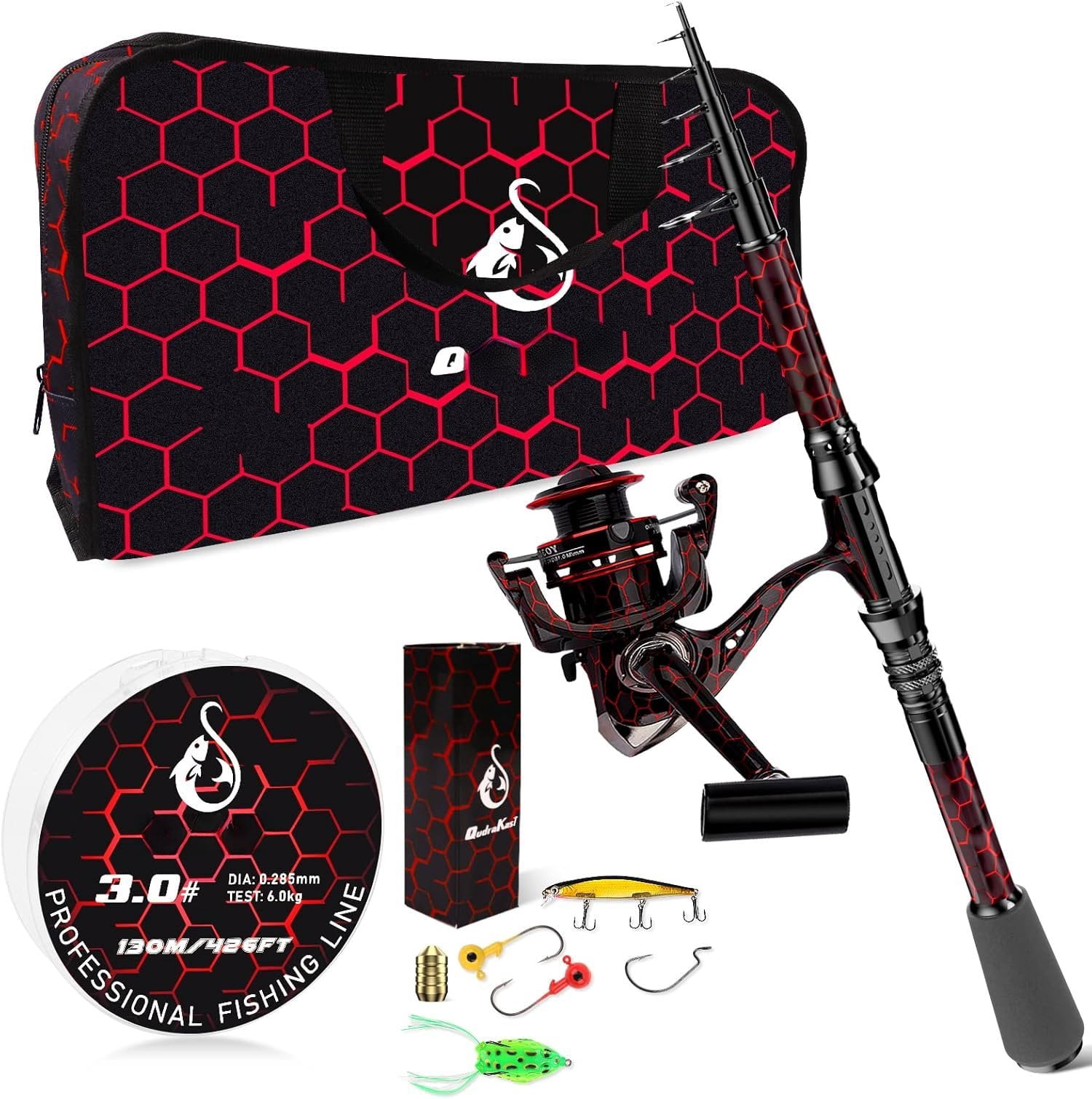 Fishing Rod and Reel Combos, Design with X-Warping Painting, Carbon ...