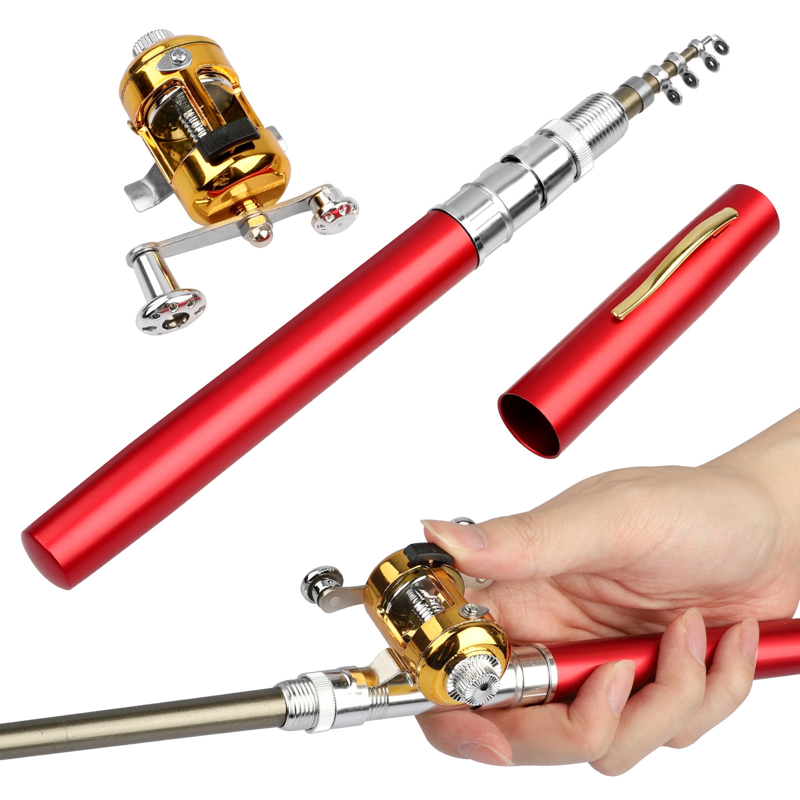 Fishing Rod and Reel Combos Portable Pen, 36 Inch Mini Telescopic ...