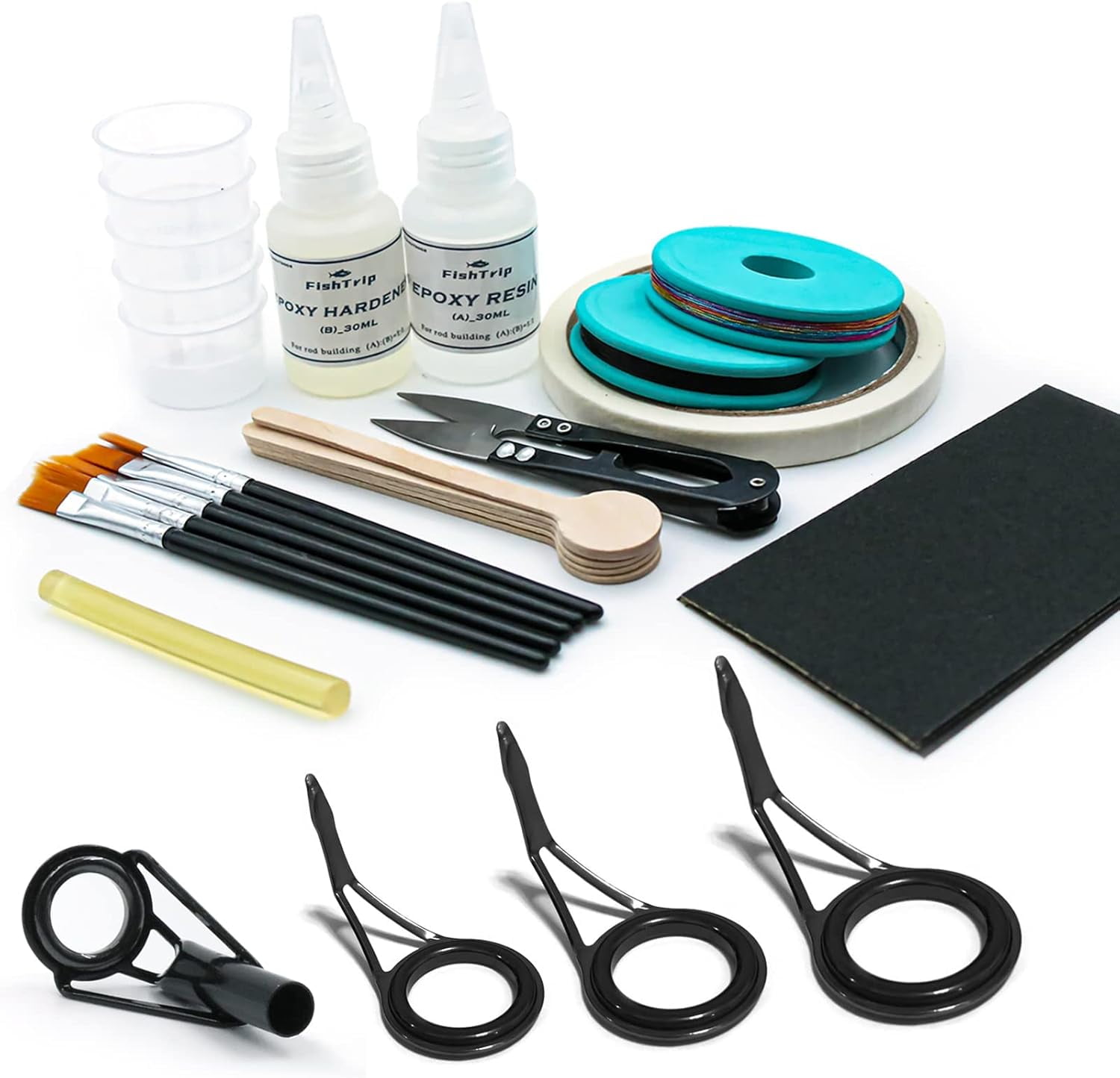 Fishing Rod Repair Kit - 10 Sizes Rod Tips with Ceramic Ring Double ...