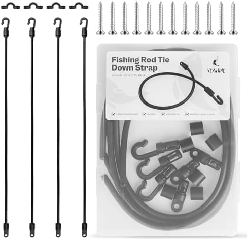 Fishing Rod Straps for Boat Deck, 18" Rubber Bands Based Tie Down ...