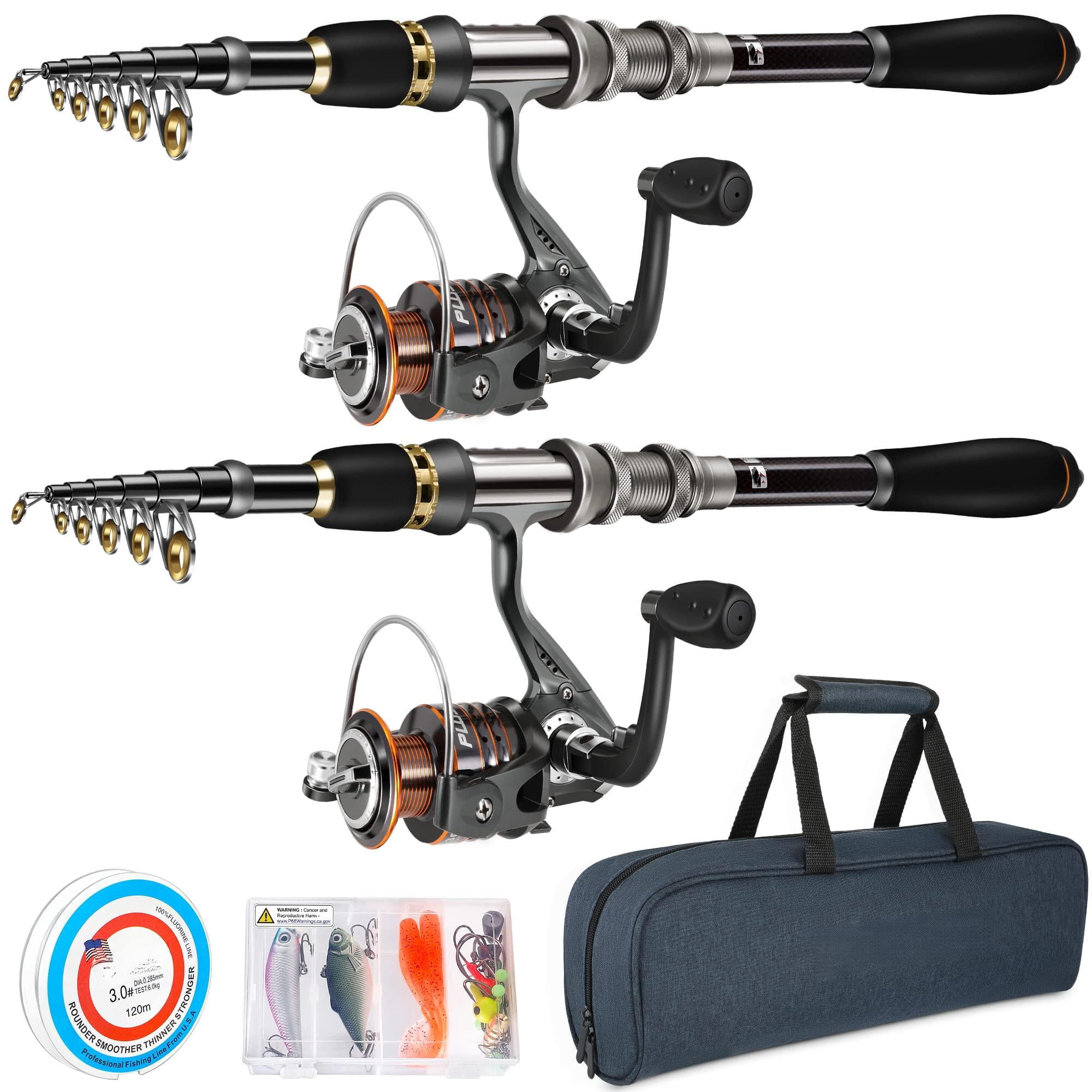 Fishing Rod Telescopic And Reel Combo Collapsible Travel Pole Starter ...