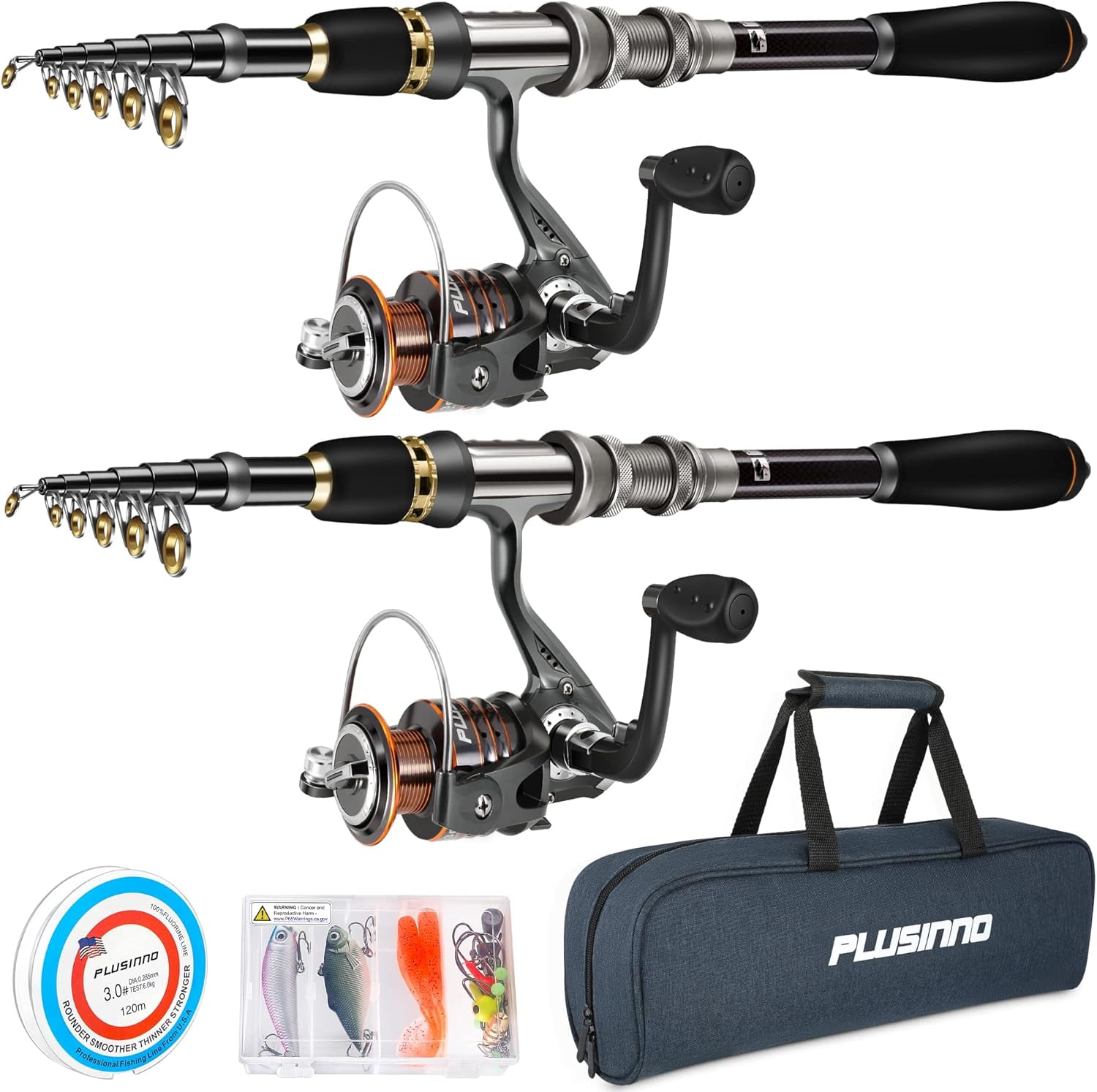 Fishing Rod, Telescopic Fishing Rod and Reel Combo, Collapsible Travel ...