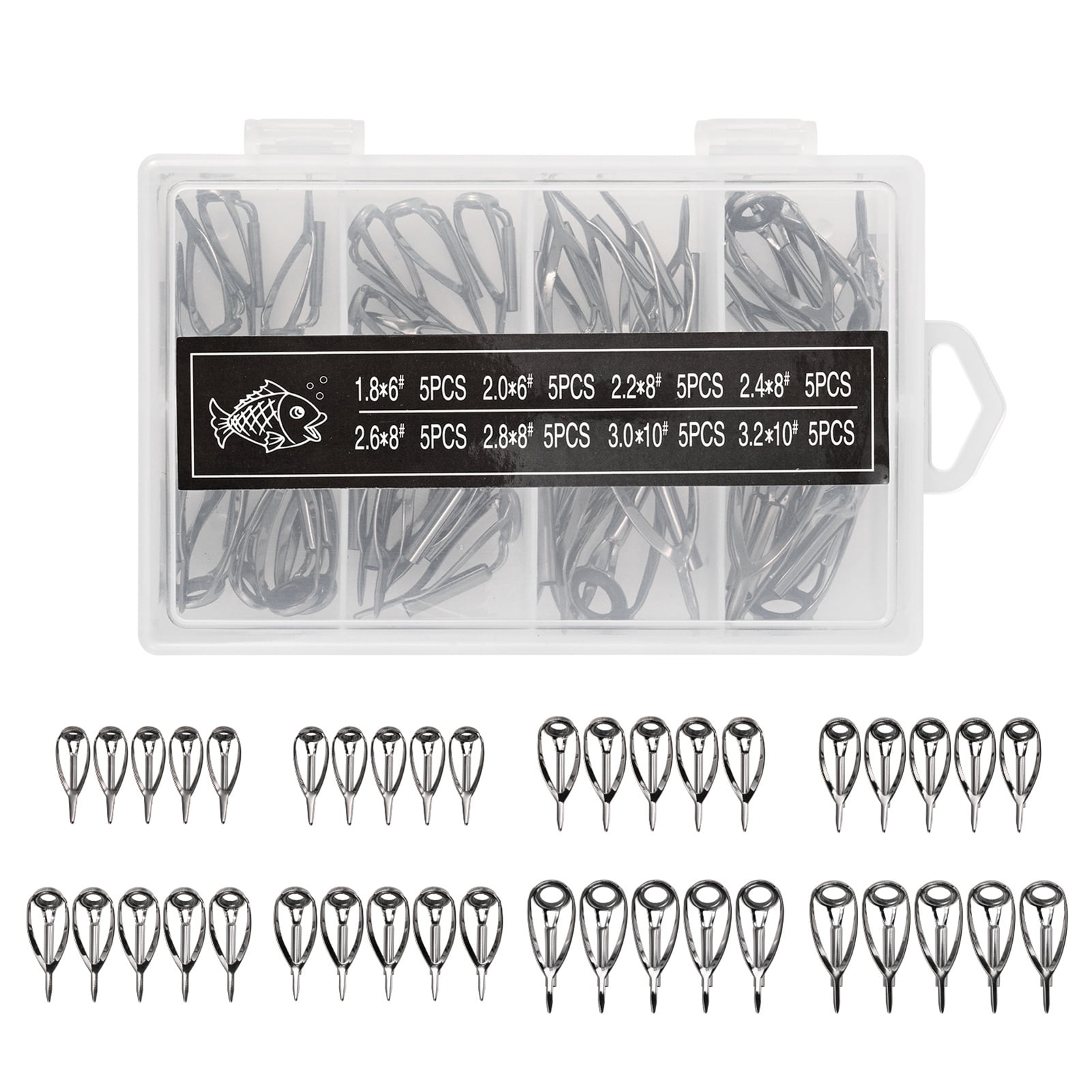 Fishing Rod Tip Repair Kit, 40 Pieces Fishing Pole Eye Repair Kit ...