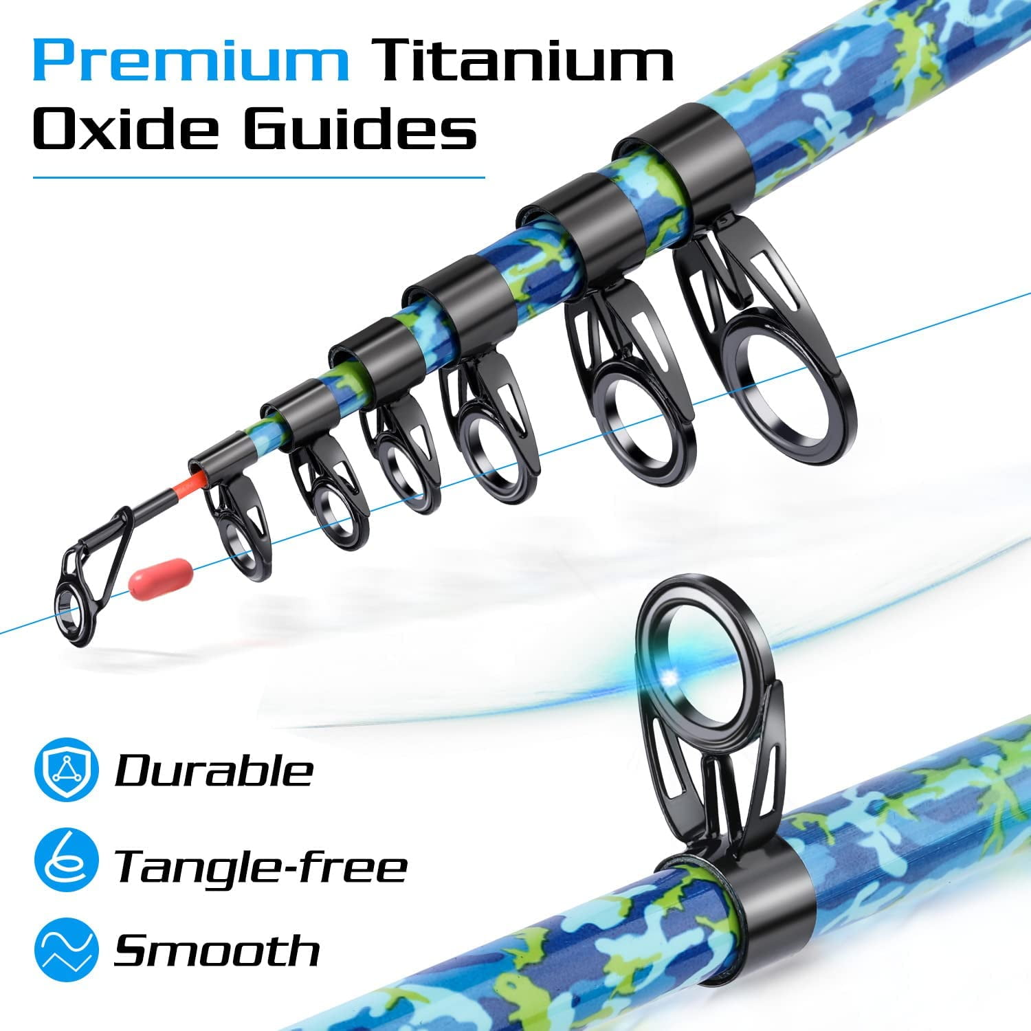 Fishing Rod and Reel Combos with Telescopic Fishing Pole Spinning Reels ...