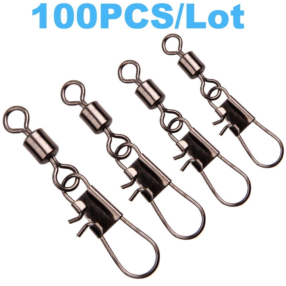 Fishing Rolling Barrel Swivel with Interlock Snap 1#-10# Tackle ...