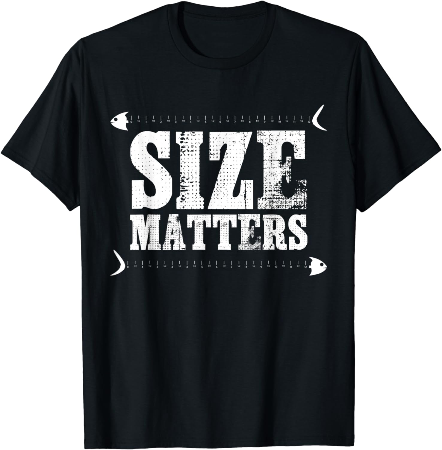 Fishing Ruler Size Matters Funny Hooker Fishing Fisherman T-Shirt ...