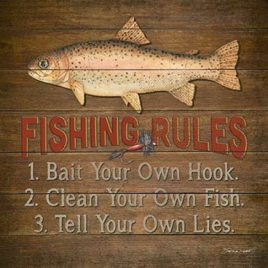 Fishing Rules Poster Print by Stephanie Marrott - Walmart.com