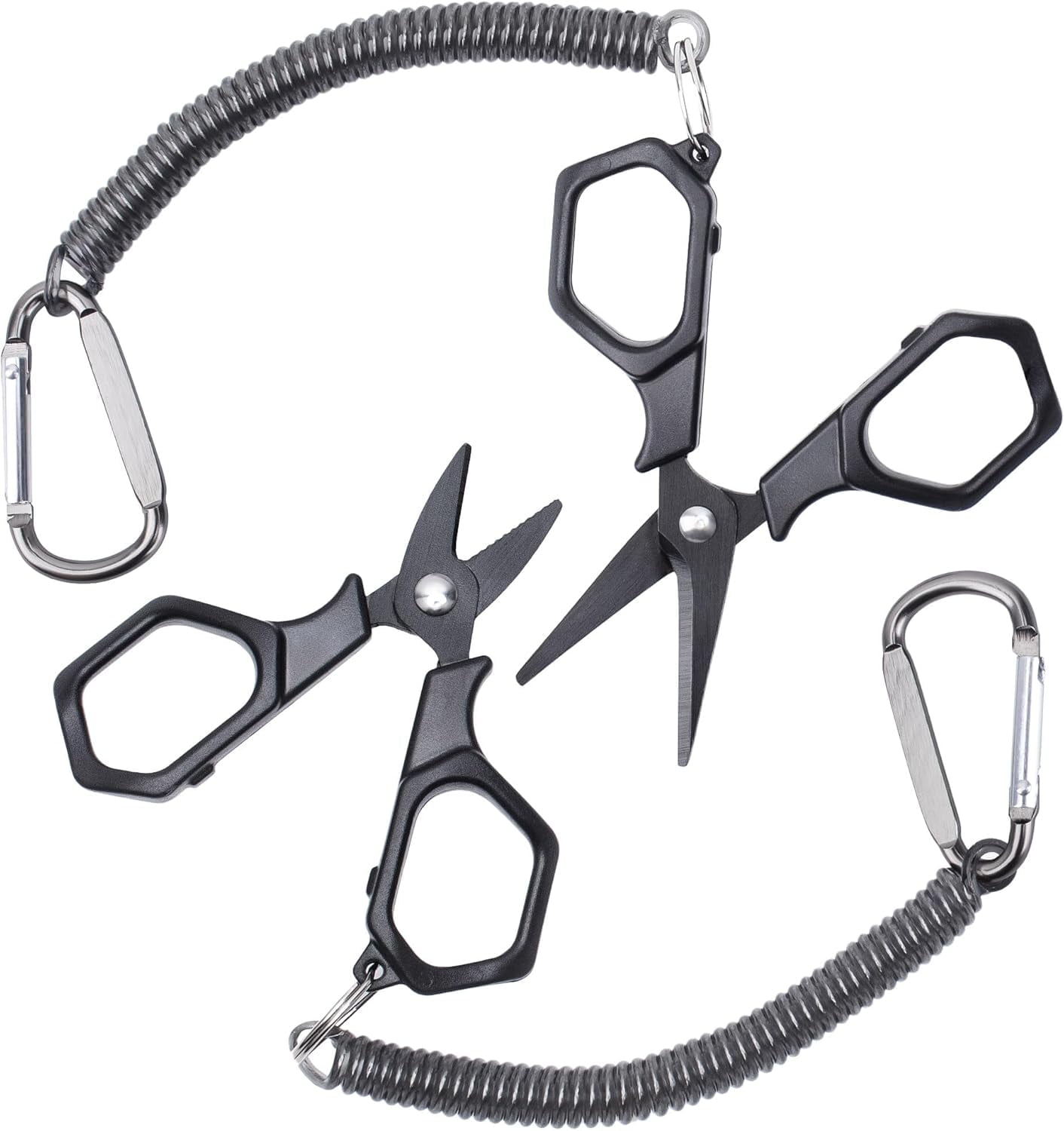 Fishing Scissors Braid Line Cutter with Coiled Lanyard for Freshwater ...