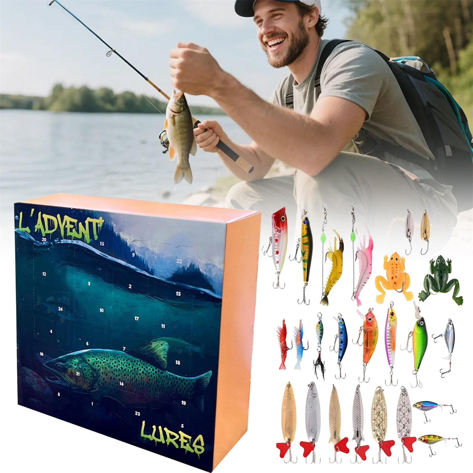 Fishing Set Advent Calendar, 24 Different Fishing Packed With Variety ...