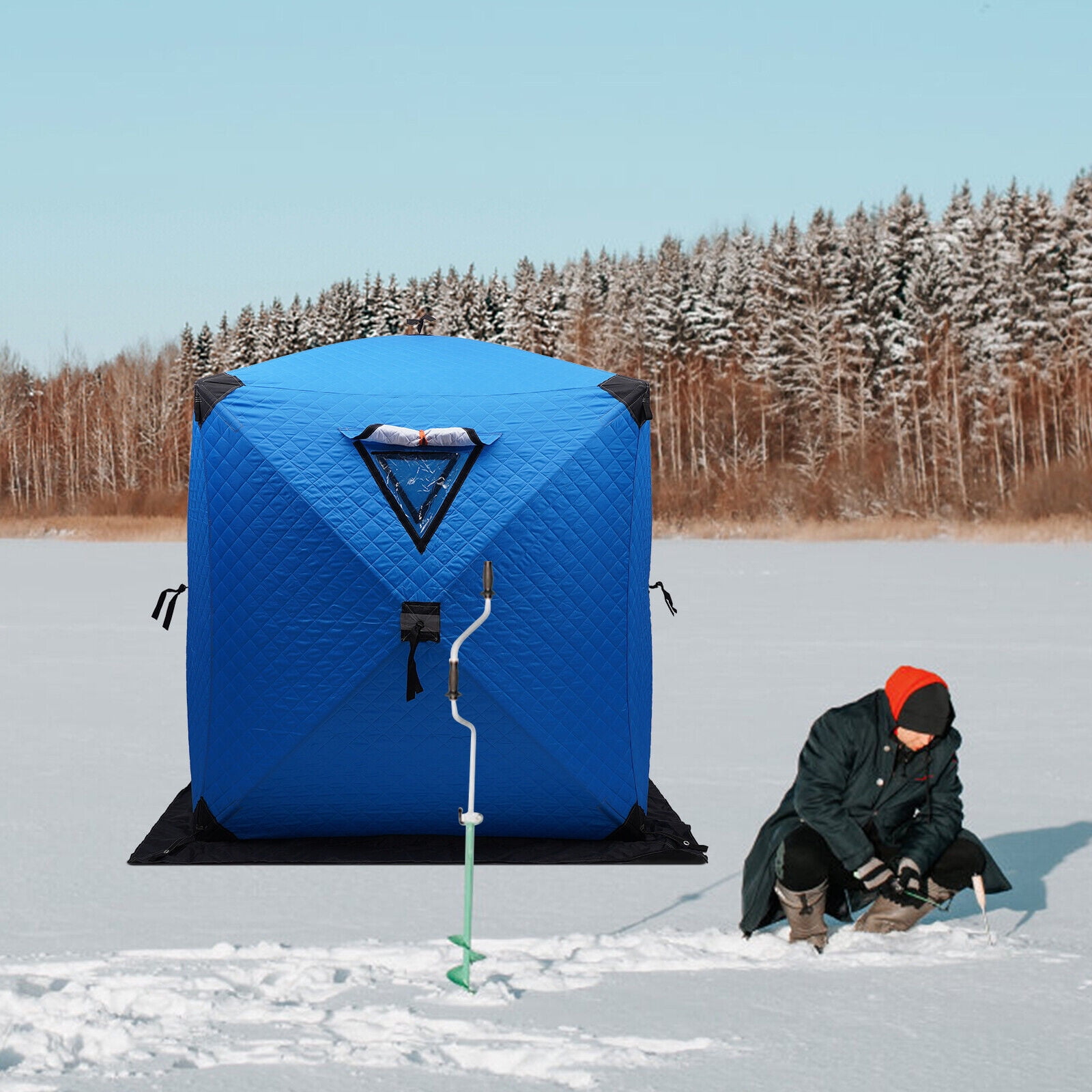 Fishing Shelter Portable Ice Fishing Tent Thermal Ice Fishing Shanty 1 ...