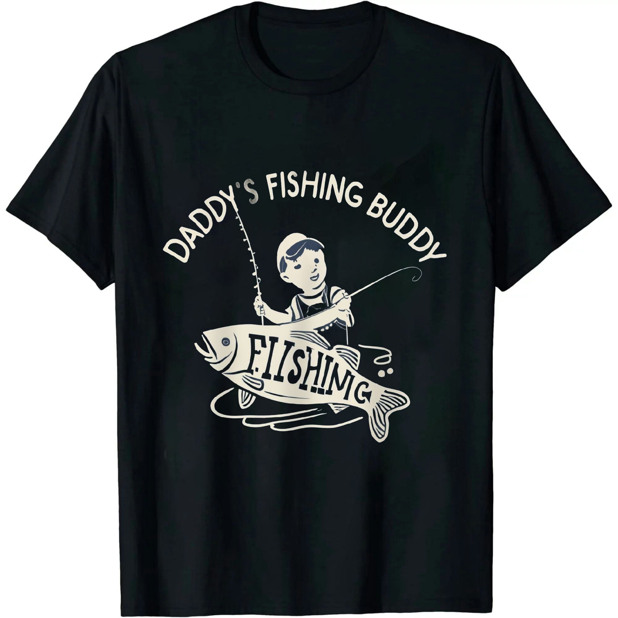 Fishing-Shirt Bass Fish Daddy's Fishing Buddy Funny Boy Kids T-Shirt ...