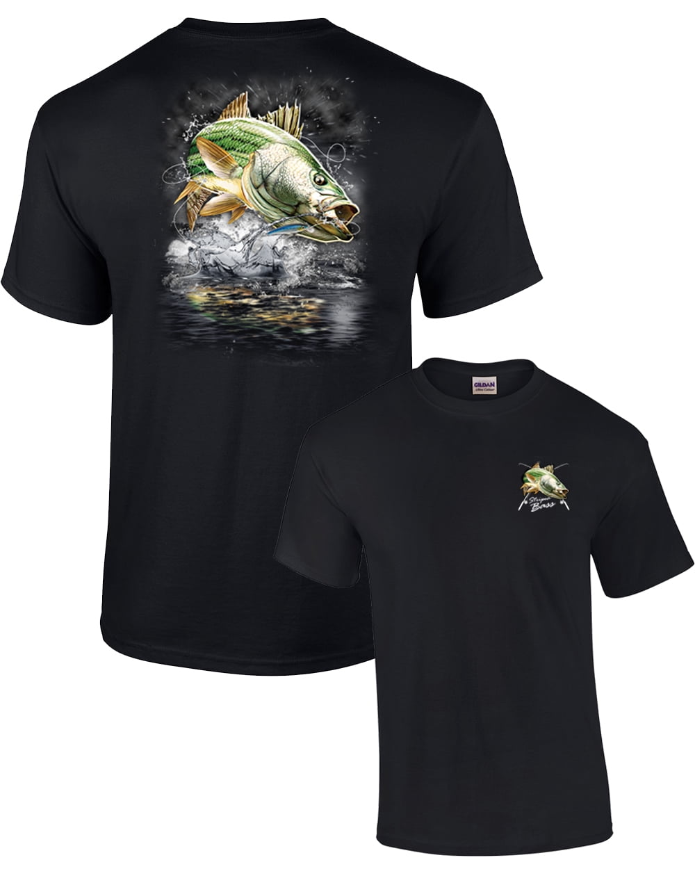 Customer reviews for Fishing Short Sleeve T-shirt Jumping Striped Bass ...
