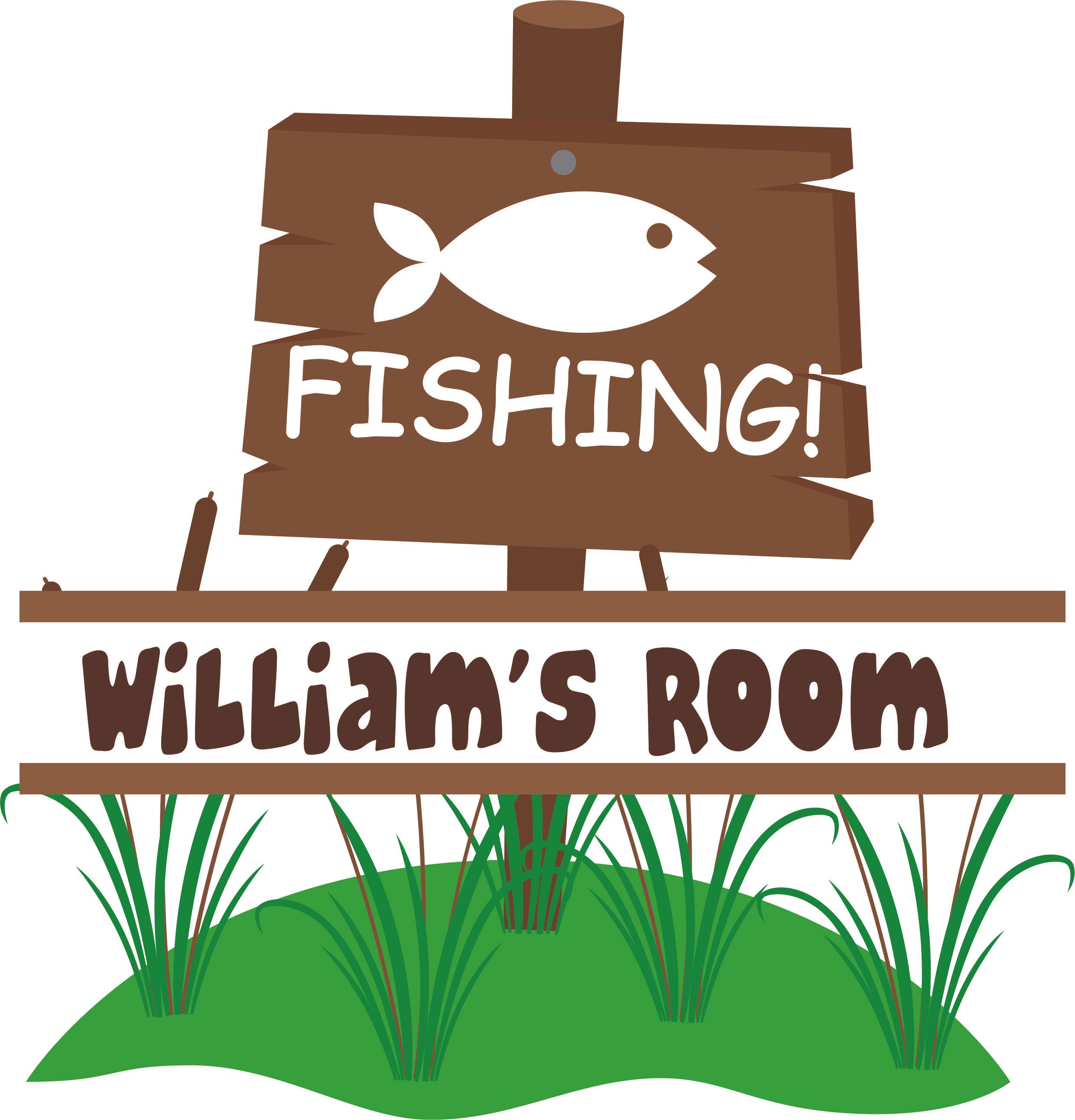 Fishing Sign Fish Customized Wall Decal - Custom Vinyl Wall Art ...