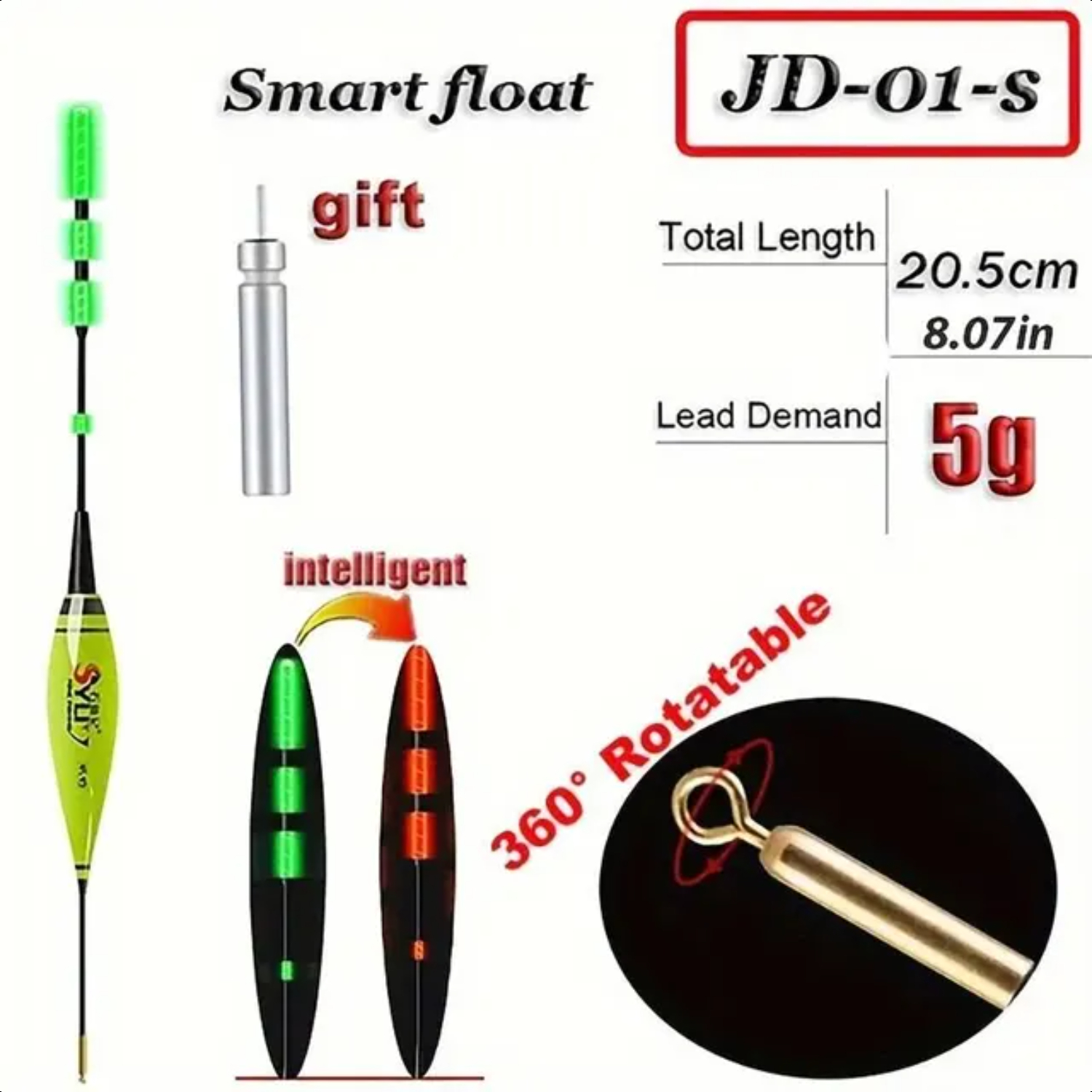 Fishing Smart Electronic Float Gravity Sensor Led 2g 5g 7g 10g Great ...