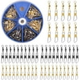 Fishing Snap Swivels Kit - 50pcs Barrel Swivels with Safety Snap ...