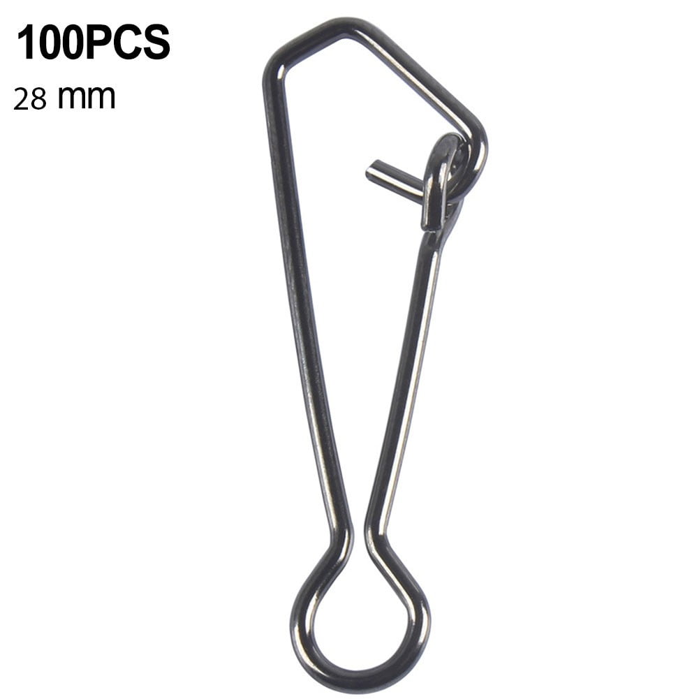 Fishing Snaps Lure Connector Rings Pack of 100 Stainless Steel Swivels ...