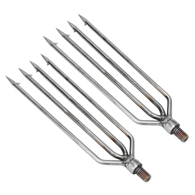 Walmart 2 Pcs Stainless Steel 4 Prongs Fishing Spear Harpoon Gig Gaff ...