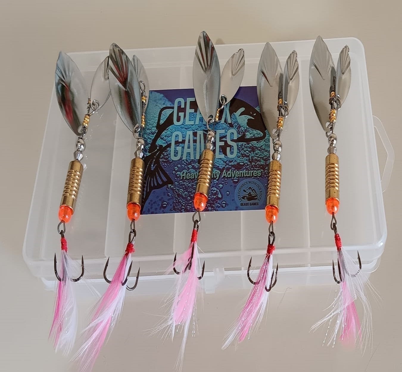 Geaux Games 3.6 In Steel Spinner Baits Fishing Lures for Ahi Tuna, 5 ...