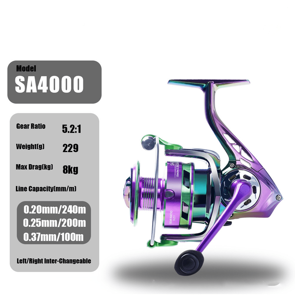 Fishing Spinner Reel 5.2:1 Gear Ratio Stainless Steel 6+1Bb Baitcasting ...