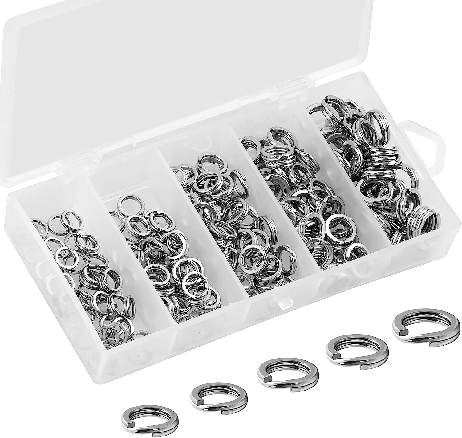 Fishing Split Rings Set-200pcs Stainless Steel Lure Rings Heavy Duty ...