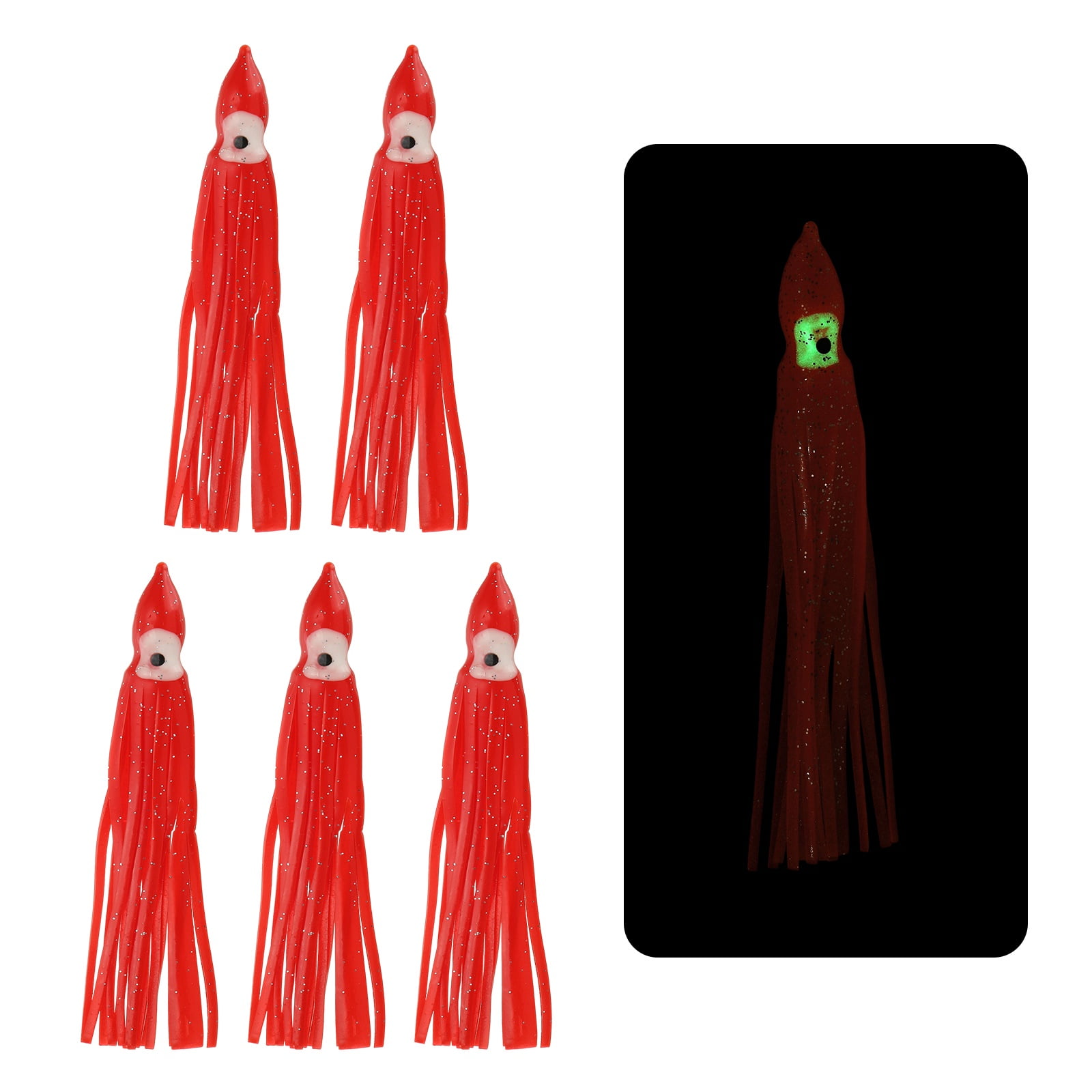 Fishing Squid Skirts Glow Soft Plastic Trolling Lures Fit for Bass ...
