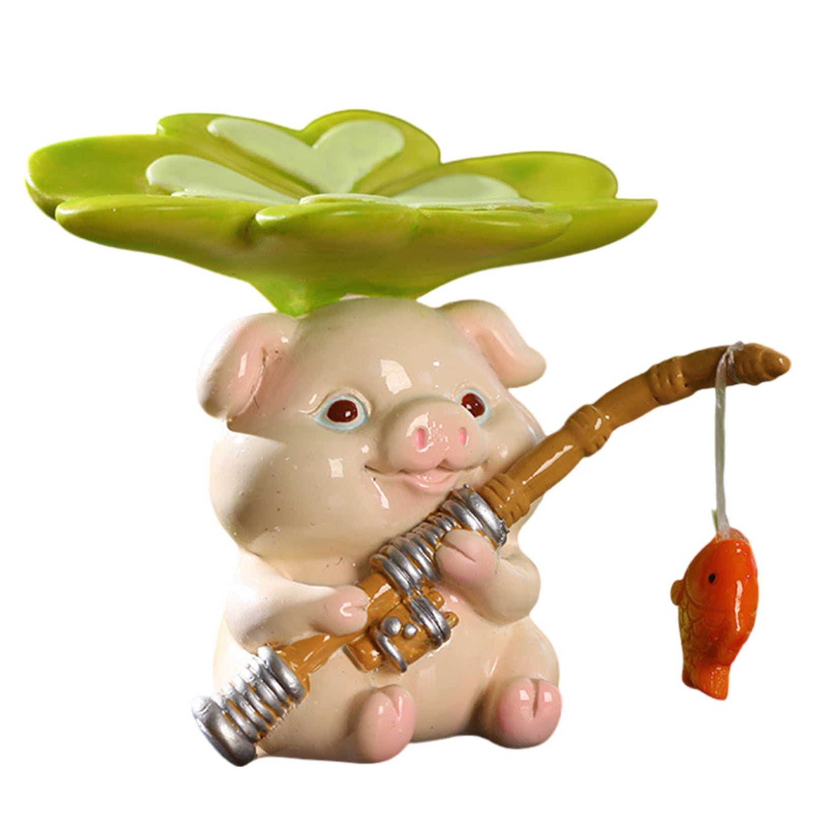 Fishing Statue for Pond | Miniature Animal Fishing Garden Decor | Cute ...