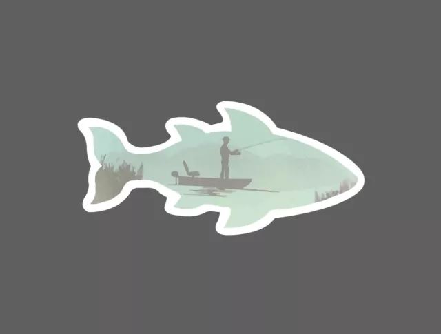 Fishing Sticker Fish Shape Waterproof Sticker Phone Decal Water Bottle ...