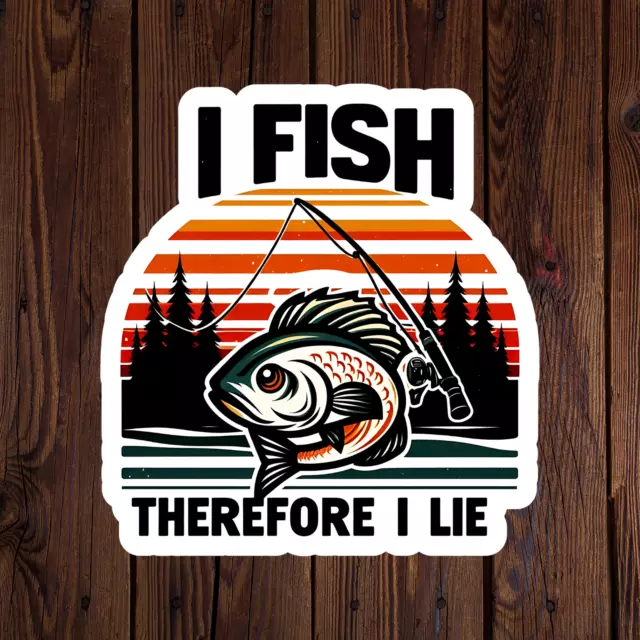 Fishing Sticker Largemouth Bass I Fish Therefore I Lie Laptop Sticker ...