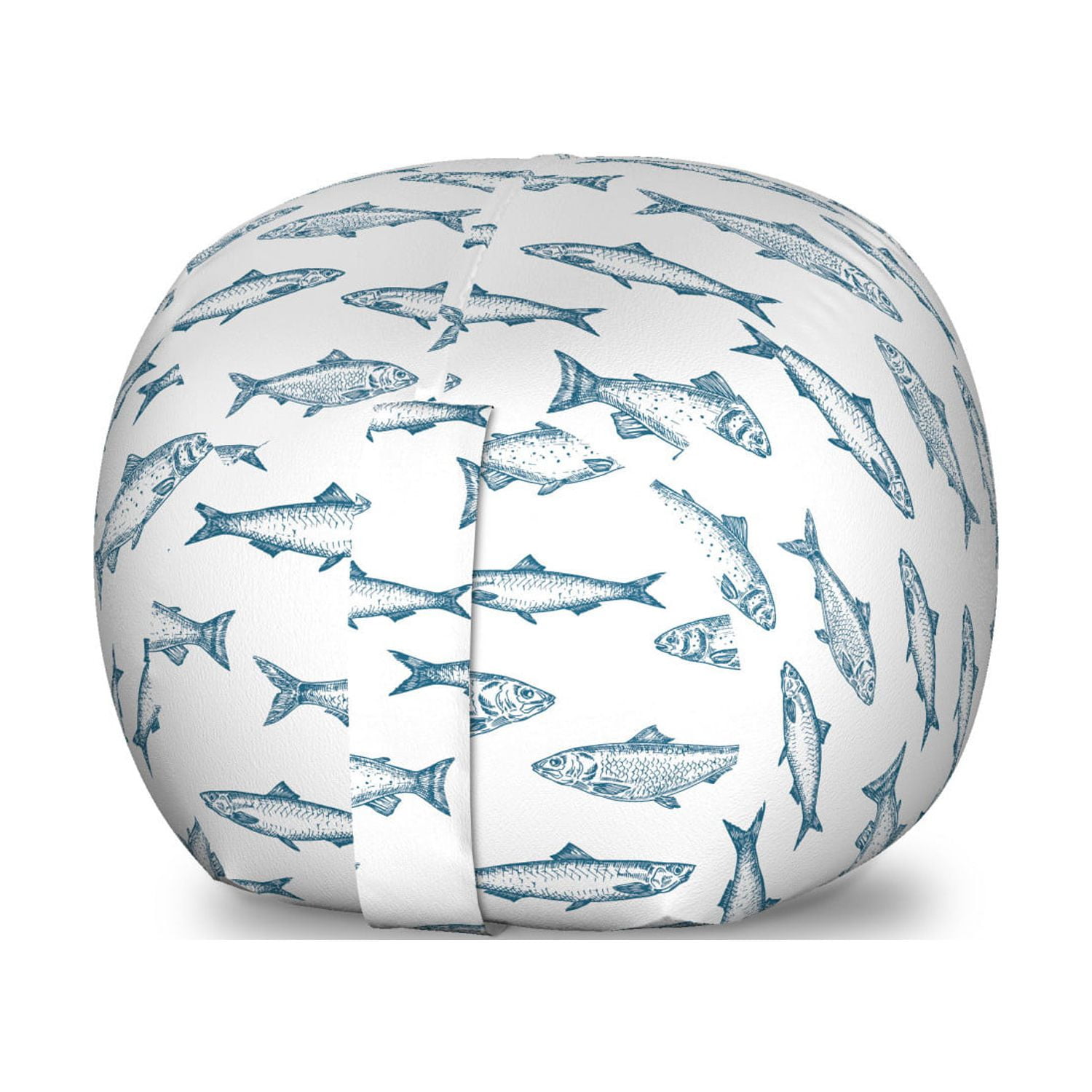 Fishing Storage Toy Bag Chair, Horizontally Drawn Fish Sketches ...