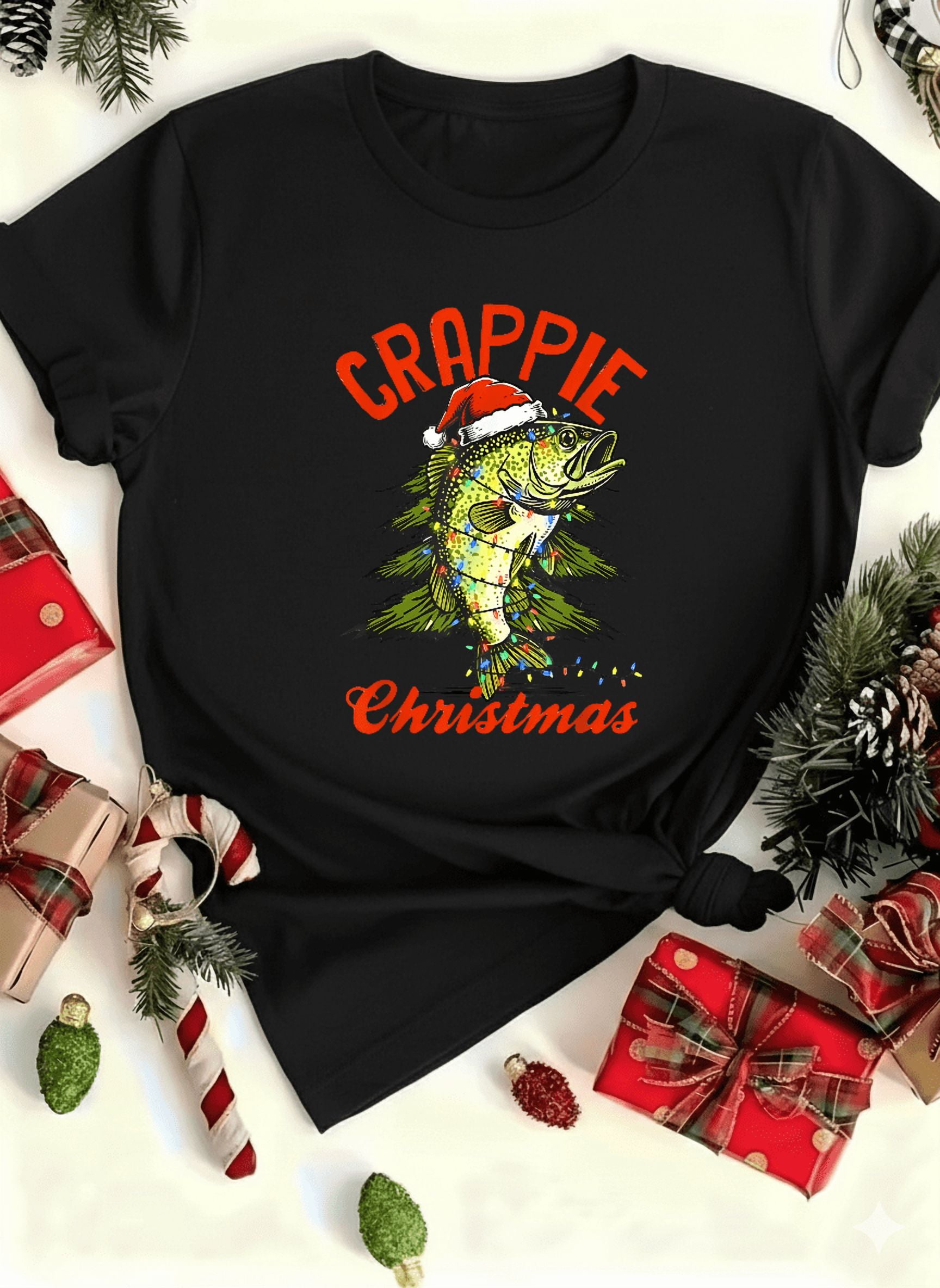 Fishing Sweater Fun Angler Holiday Ugly Christmas Humor Unisex T-Shirt ...